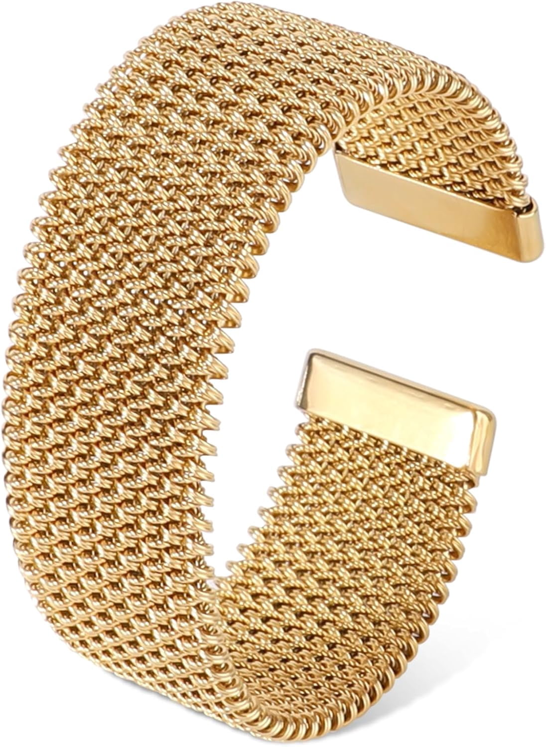 Gold Open Cuff Pro Bangles Wide Woven, Gold Mesh Bracelet Stainless ...