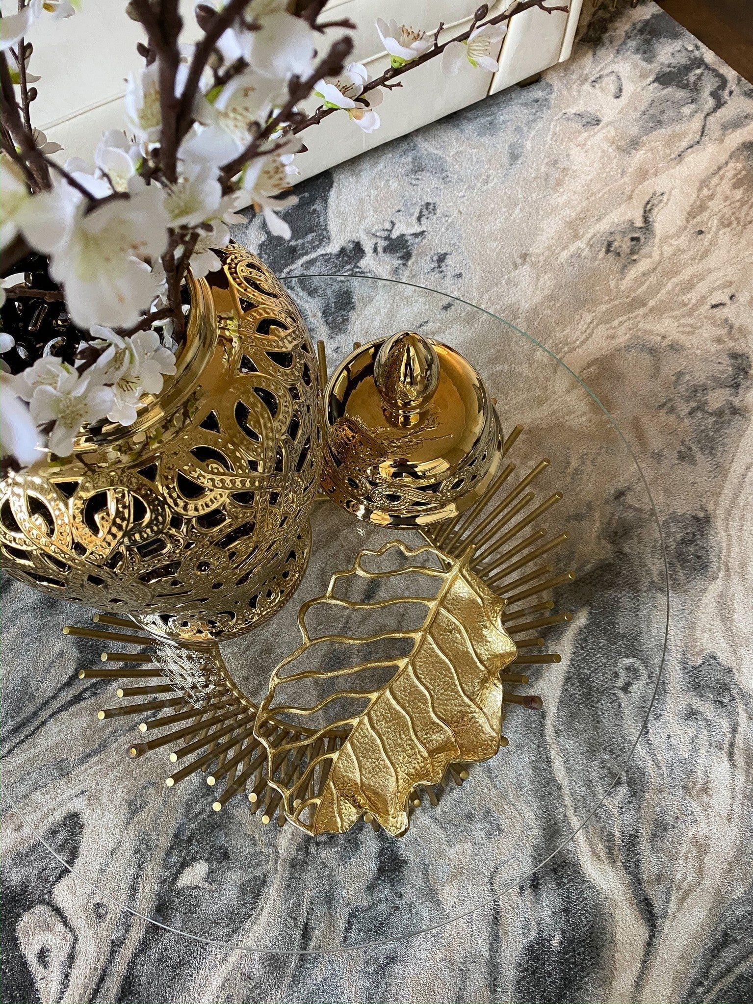 Gold Openwork Leaf Decor/ Trivet - Walmart.com