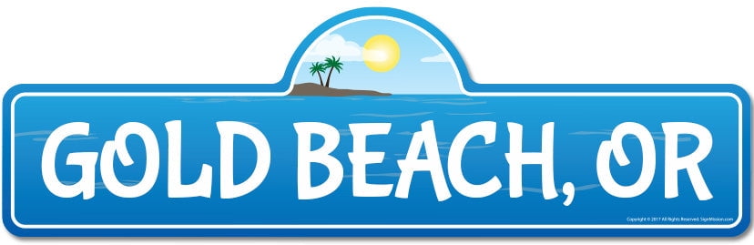 Gold OR Oregon Beach Street Sign | Indoor/Outdoor | Surfer Ocean Lover ...
