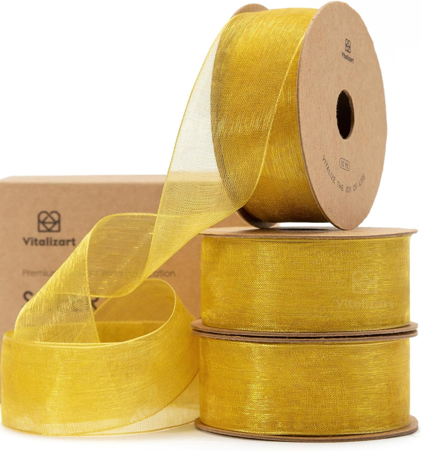 Gold Organza Ribbon for Gift Wrapping 1 inch x 30 Yd 3 Rolls *10Yd ...