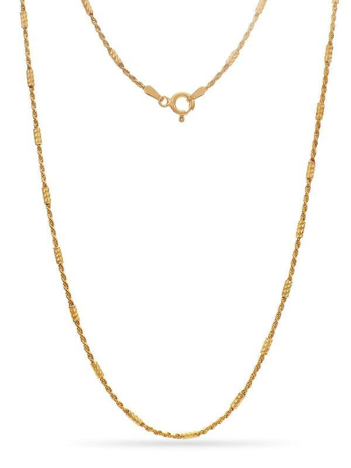 Gold Over Sterling Silver Diamond Cut Rope Chain Necklace 18 Inch ...