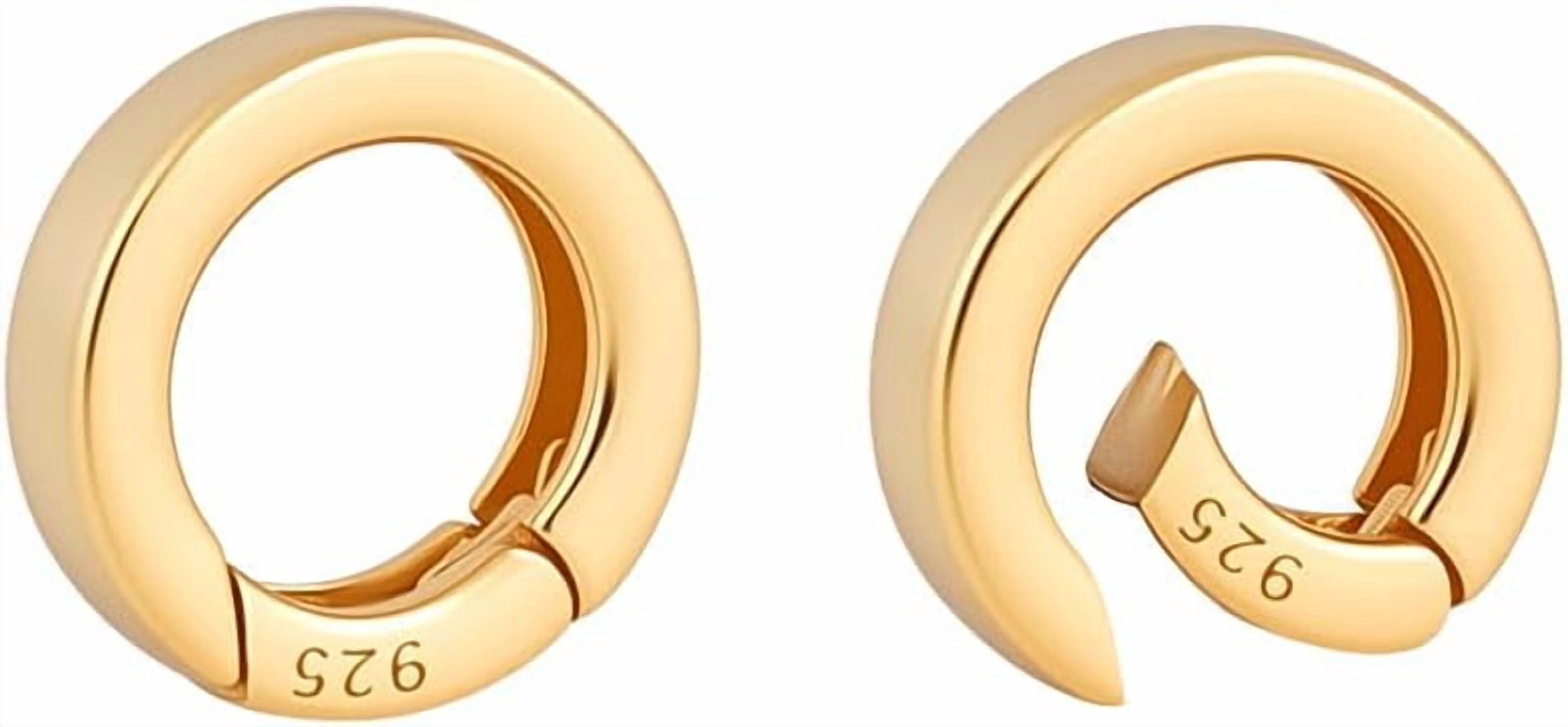 Gold PH 2pcs 925 Sterling Silver Spring Clasp Gold Spring Gate Rings ...