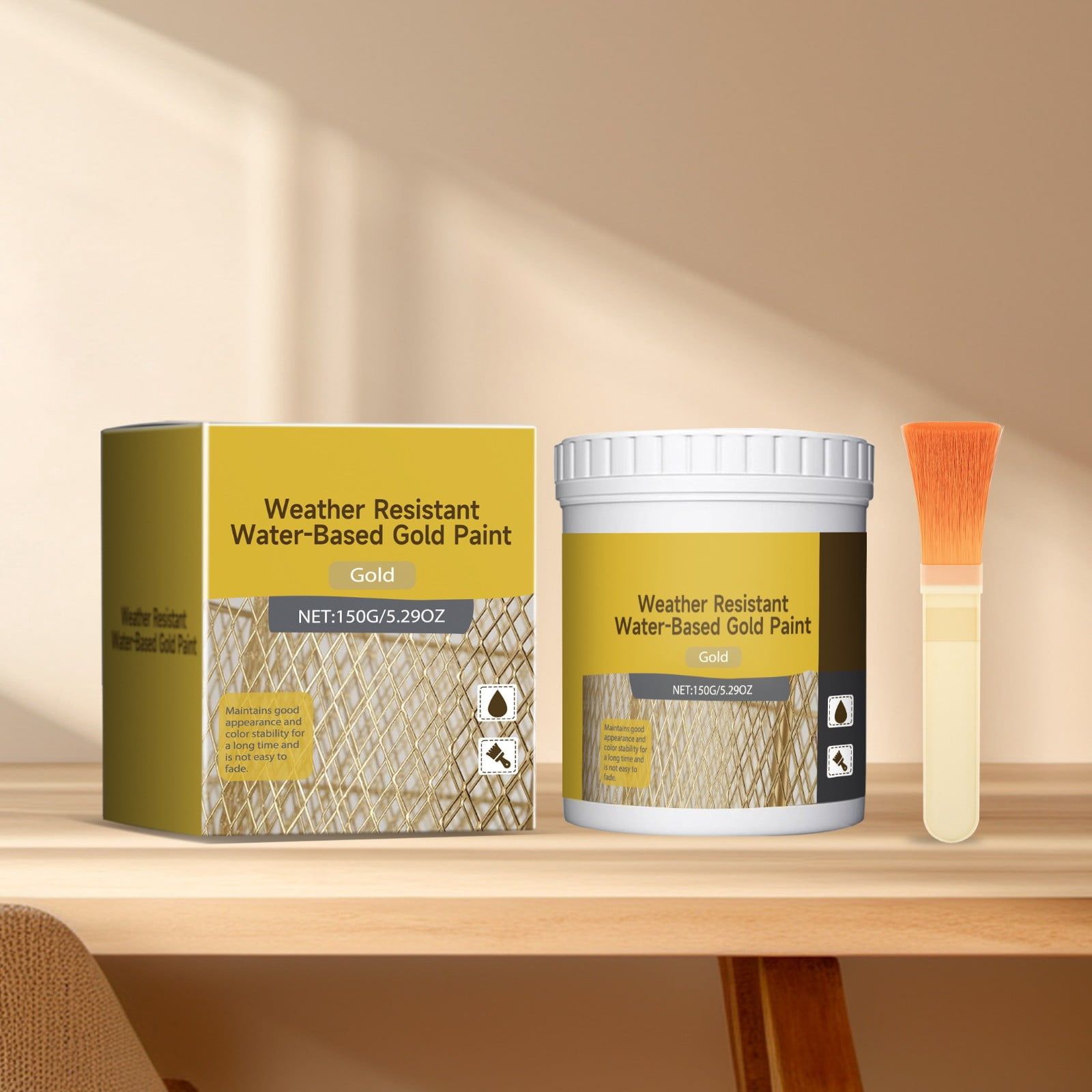 Gold Paint Metallic Acrylic Gold Leaf Touch-Up Paint for Wood Metal ...