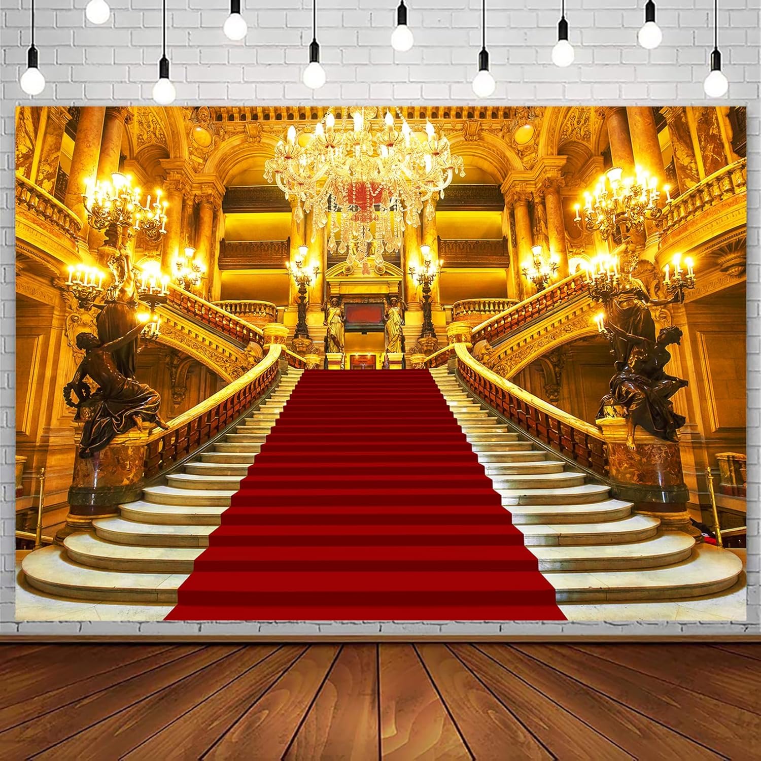 Gold Palace Red Carpet Backdrop Sparkle Stage Movie Night VIP Stars ...