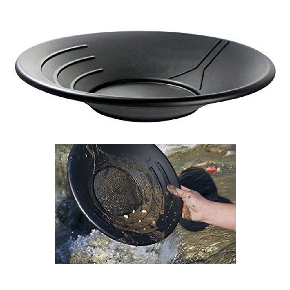 Gold Panning 14" Pan Prospecting Nugget Mining Sifter Three Riffles ...