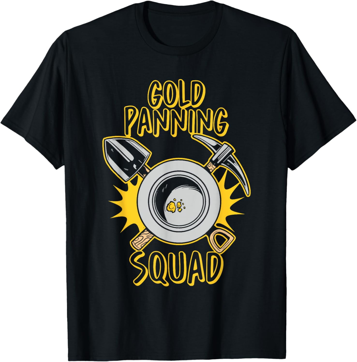 Gold Panning Squad Hobby Digger Pan Digging T-Shirt mens t shirt，black ...