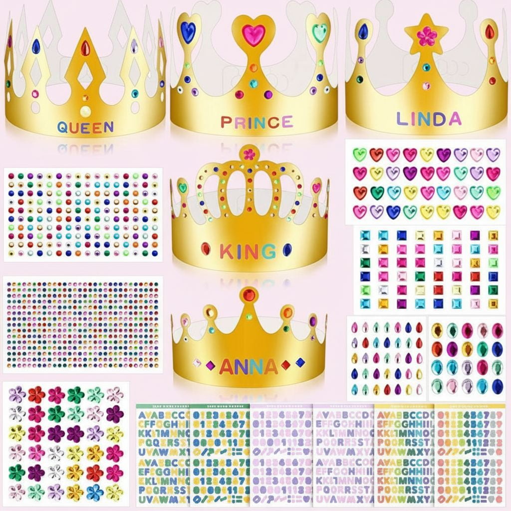 Gold Paper Crowns, Diy Birthday King Crowns Craft to Decorate, Paper ...
