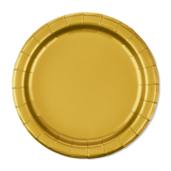 Disposable Paper Plates, 7", Gold, 24 Count, by Way To Celebrate ...