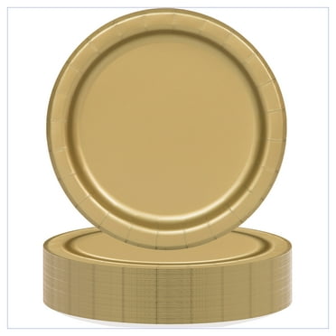 Gold Foil Scalloped 7" Dessert Plates 10 Count by Way to Celebrate ...