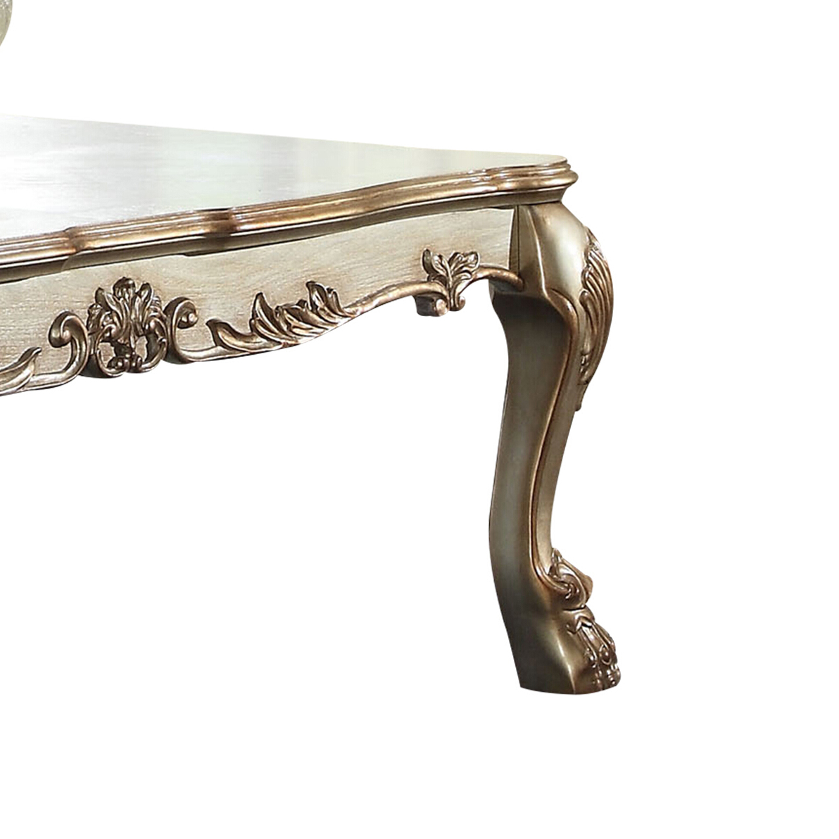 Gold Patina and Bone Coffee Table with Claw Leg,Gold Solid Wood+Mdf ...