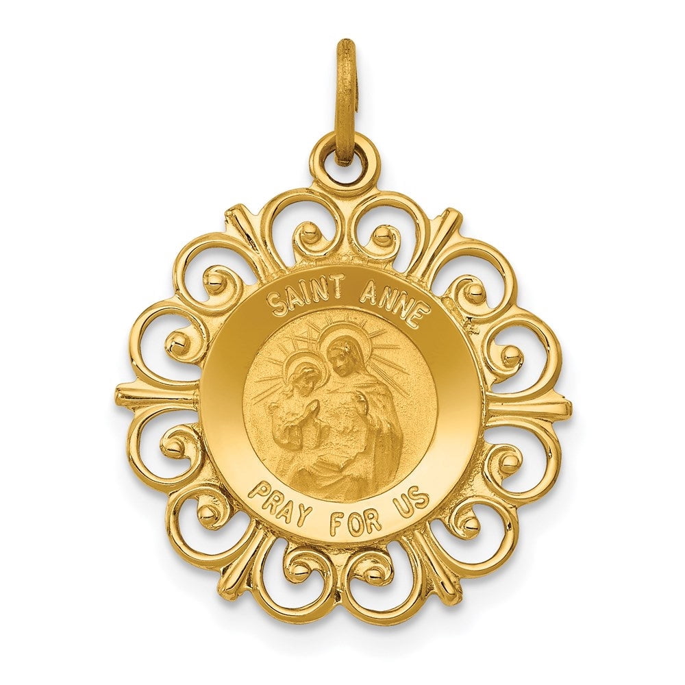 Gold Patron Saint Anne Medal Charm Pendant, Made in USA - Walmart.com