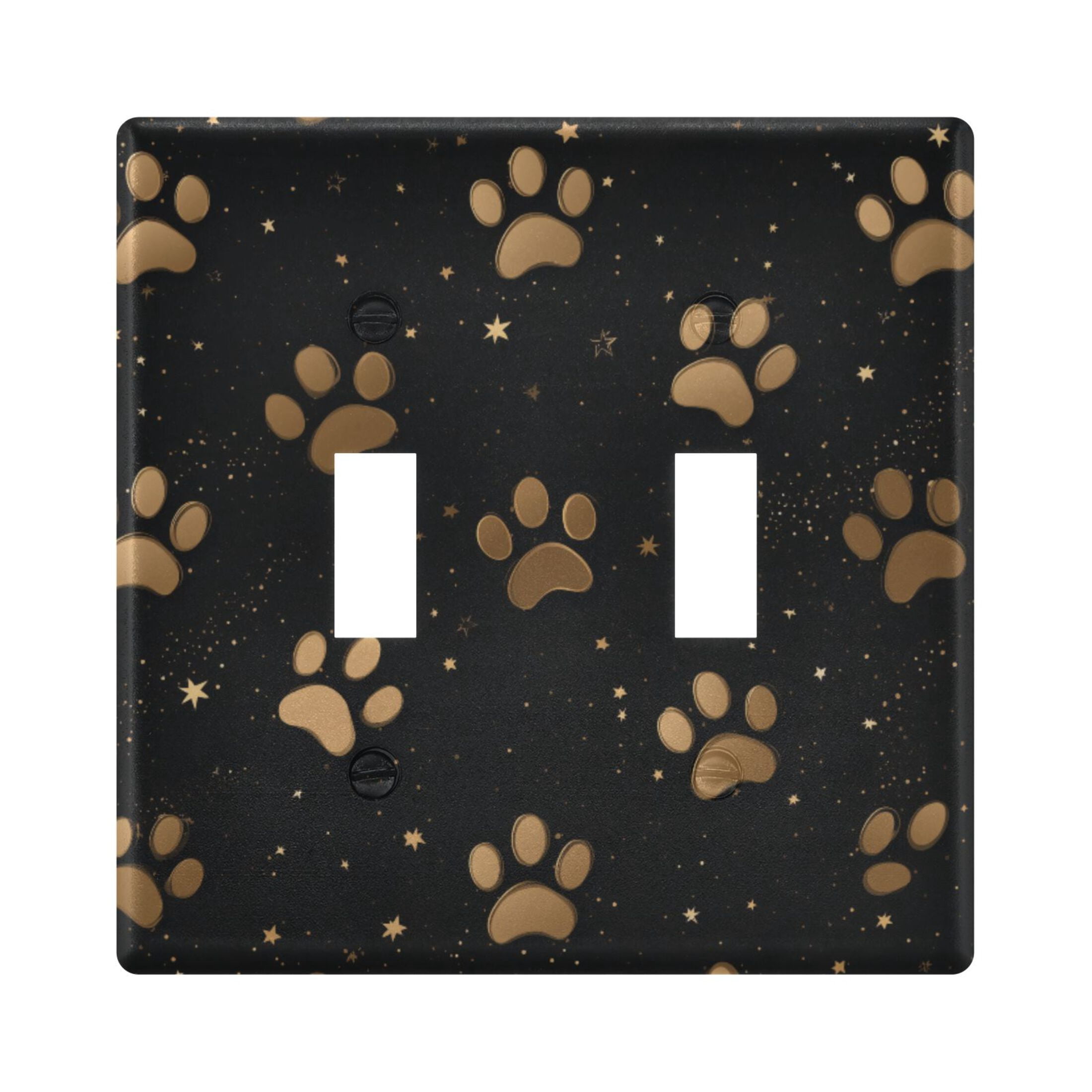 Gold Paw Prints Stars Light Switch Cover Electrical Outlet Cover ...