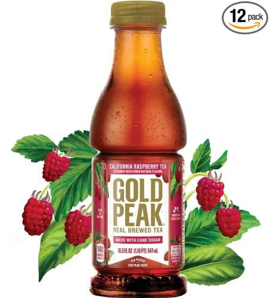 Gold Peak 18.5 Ounce 12 Pack Tea Bundled by Louisiana Pantry (Raspberry ...