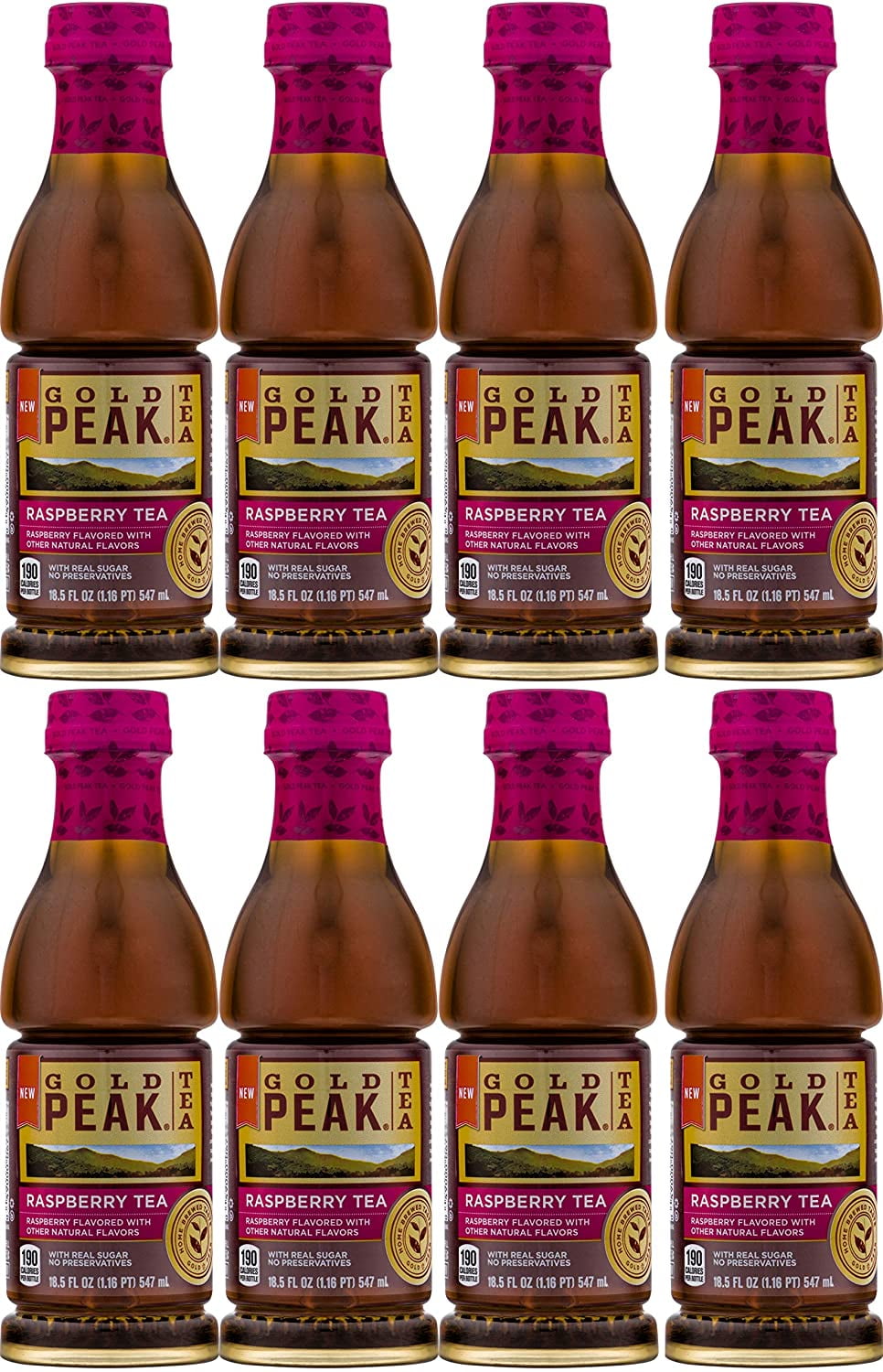 Gold Peak Iced Brewed Raspberry Tea with Real Sugar, 18.5oz, Pack of 8 ...