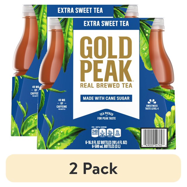 (2 pack) Gold Peak Extra Sweet Iced Tea Drink, 16.9 fl oz, 6 pack ...