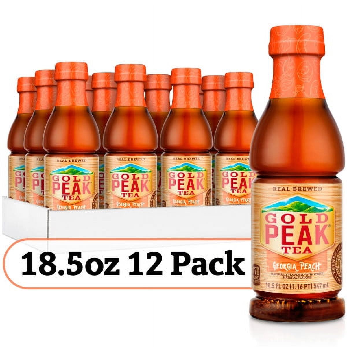 Gold Peak Locally Sourced Georgia Peach Iced Tea, 18.5 Fl Oz Bottles ...