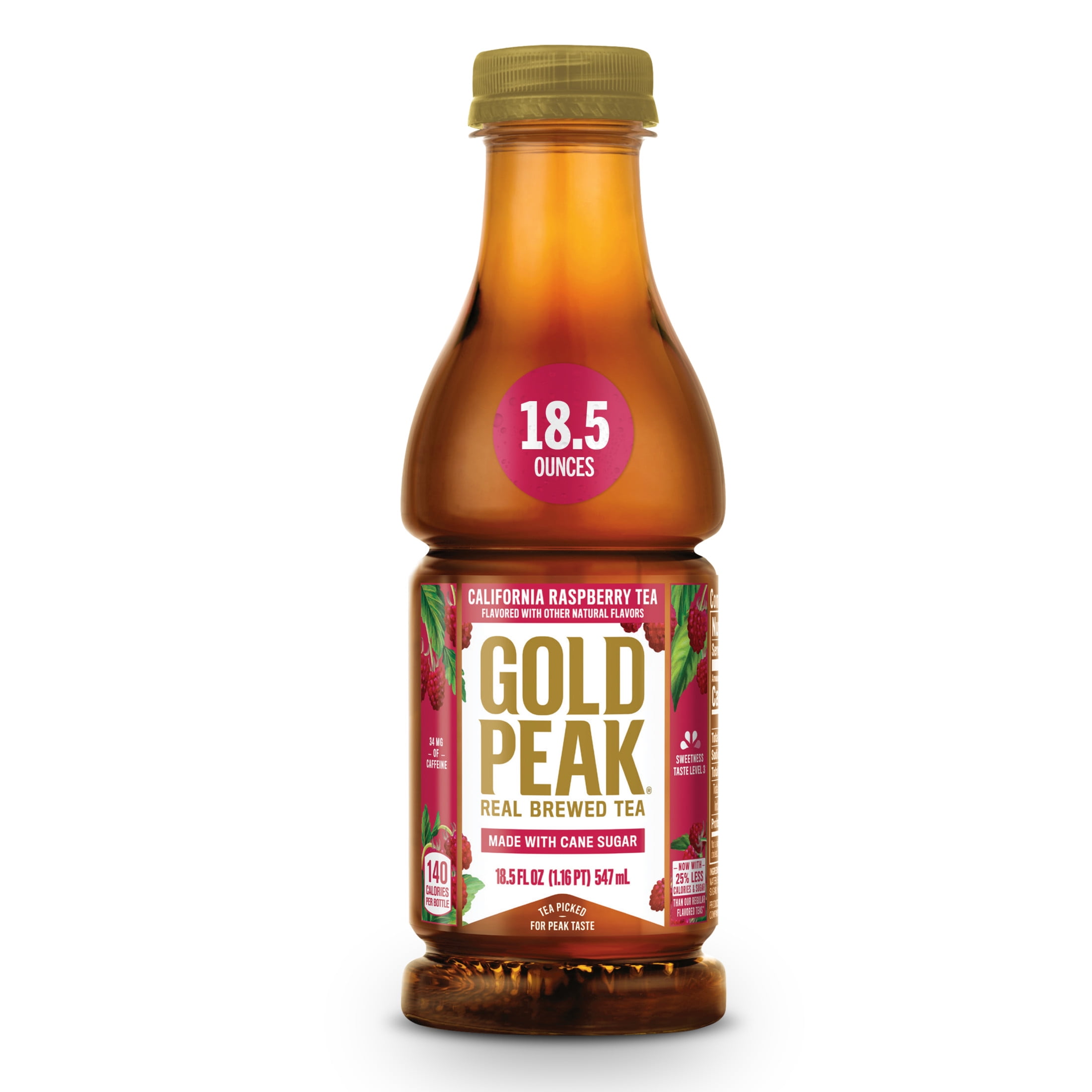 Gold Peak California Raspberry Iced Tea, Sweet Tea, 18.5 fl oz Bottle ...