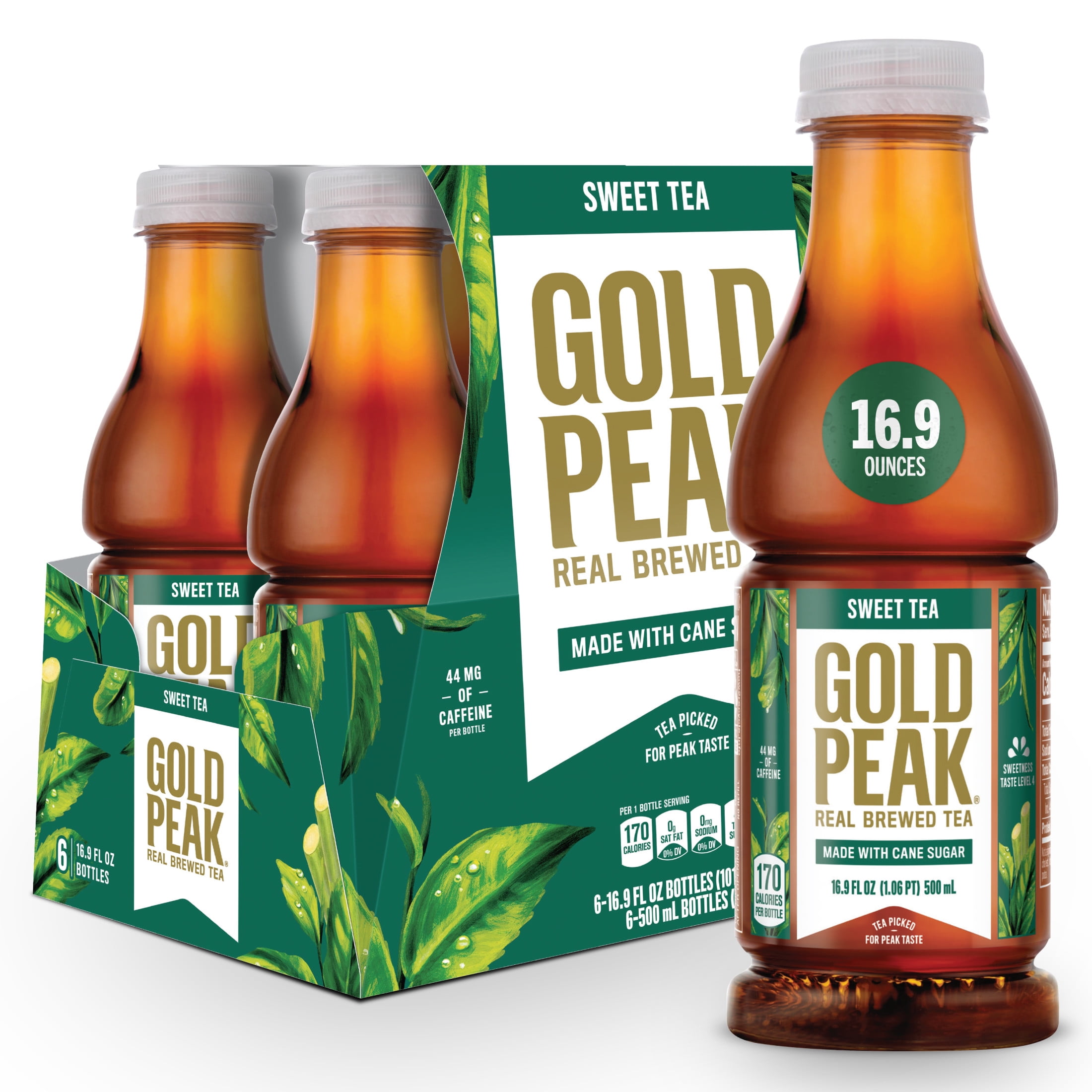 Gold Peak Real Brewed Sweet Tea with Cane Sugar 16.9 fl oz Bottles ...