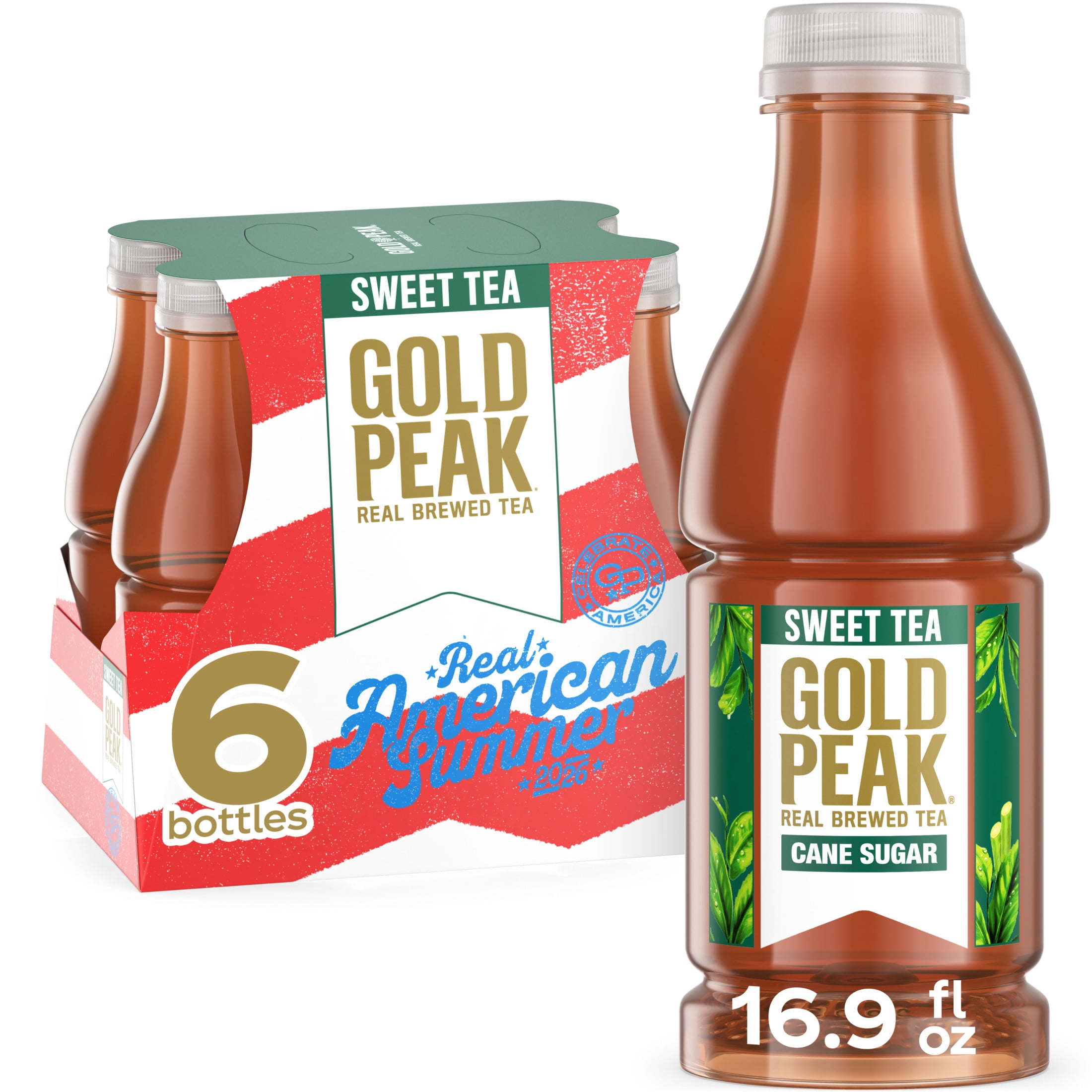 Gold Peak Real Brewed Sweet Tea with Cane Sugar 16.9 fl oz Bottles ...
