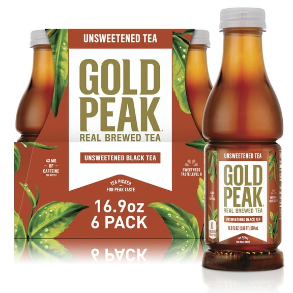 Gold Peak Real Brewed Extra Sweet Black Tea Drink, 18.5 fl oz Bottle ...