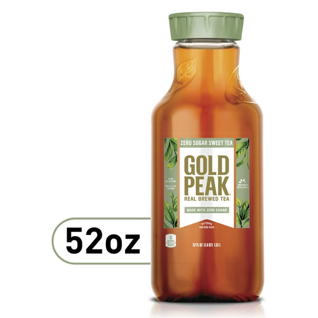 Gold Peak Real Brewed Tea Zero Sugar, Diet Iced Tea Drink, 52 fl oz ...