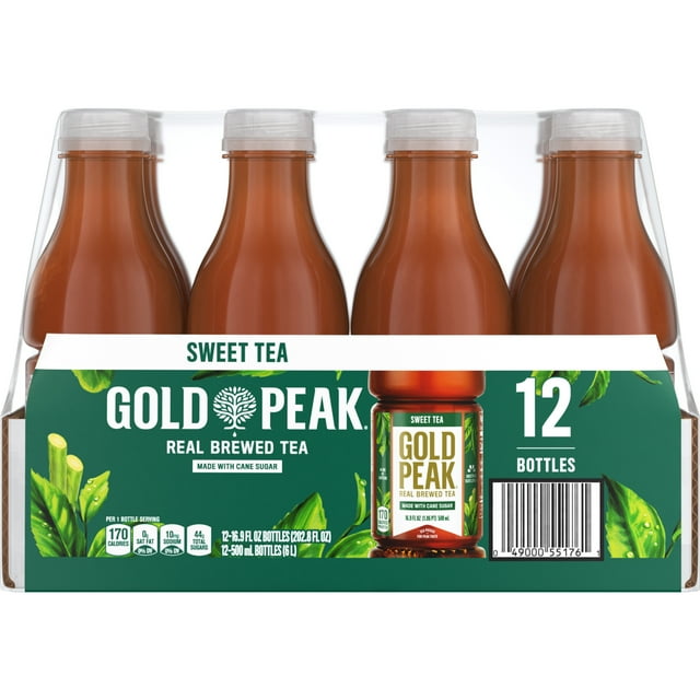Gold Peak Sweetened Black Tea Bottles, 16.9 fl oz, 12 Pack - Walmart.com