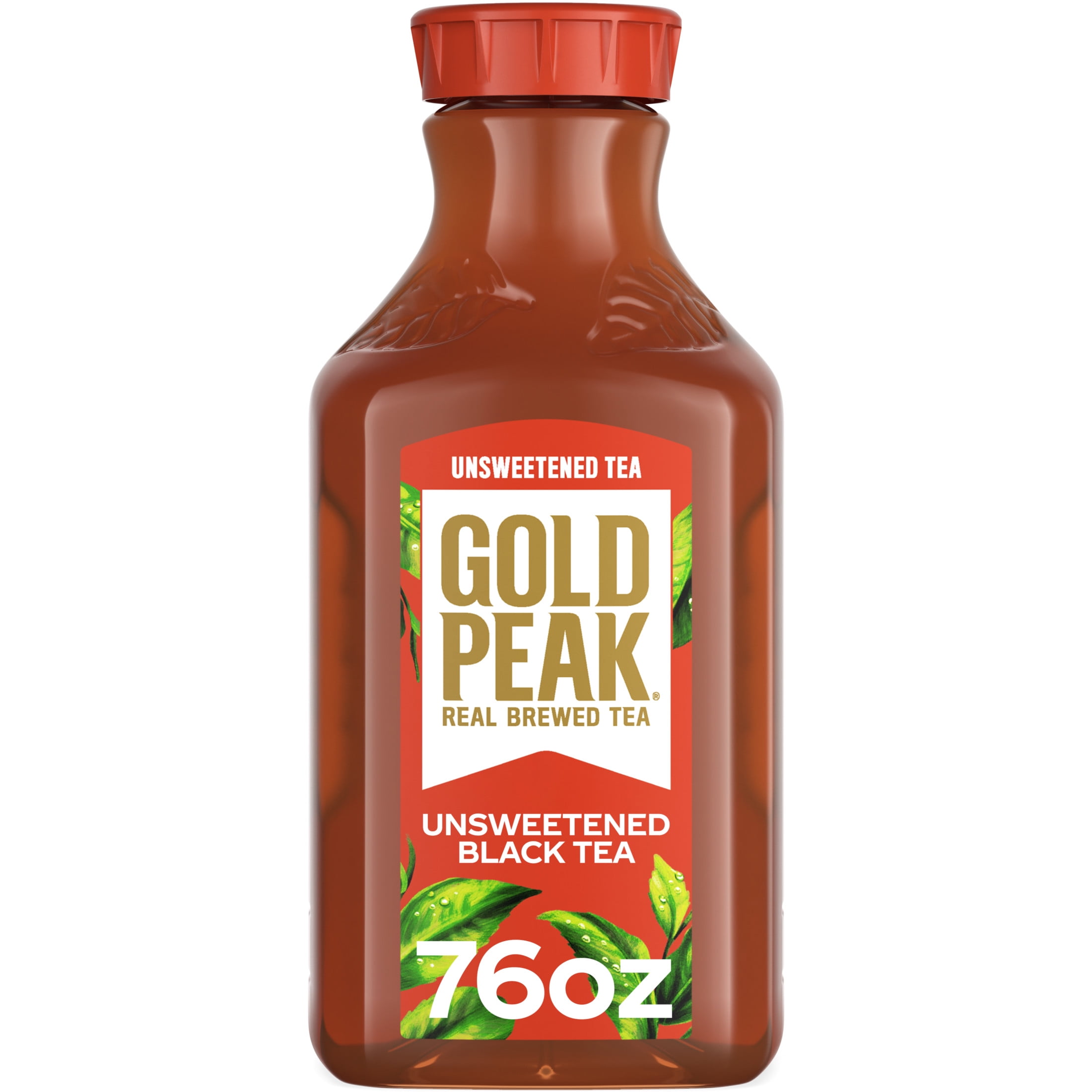 Gold Peak Unsweetened Black Iced Tea Drink 76 fl oz Bottle - Walmart.com