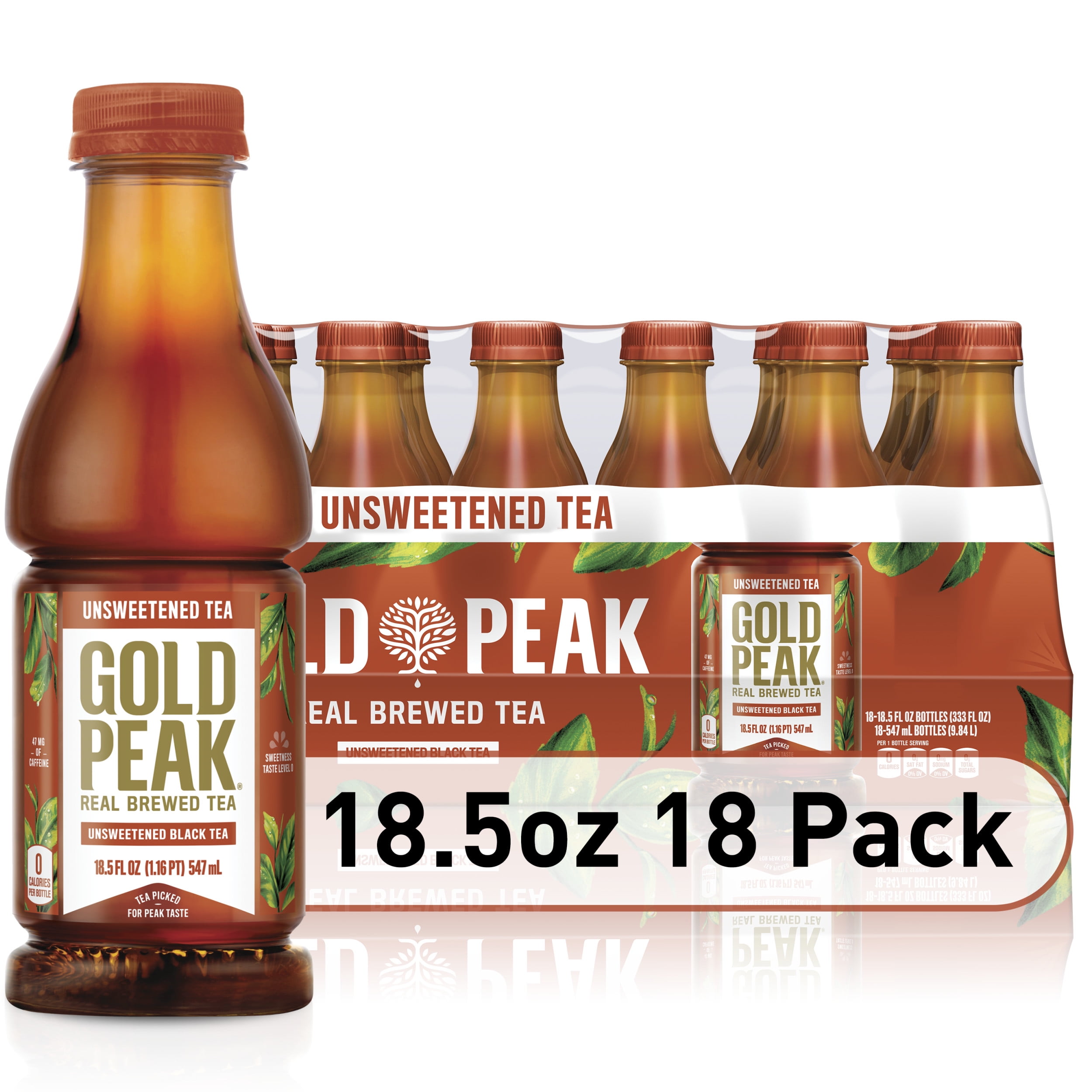 Gold Peak, 18-Pack of Made Real Brewed Unsweetened Black Tea, 18.5 Fl ...