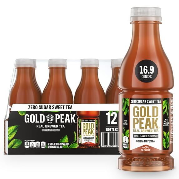 Gold Peak Real Brewed Zero Sugar Sweet Tea, 16.9 fl oz, 12 Pack ...