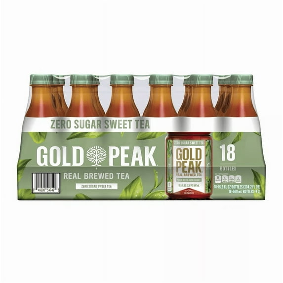 Gold Peak Black Tea Bottles, 16.9 fl oz, 18 Pack, Refreshing Brewed ...