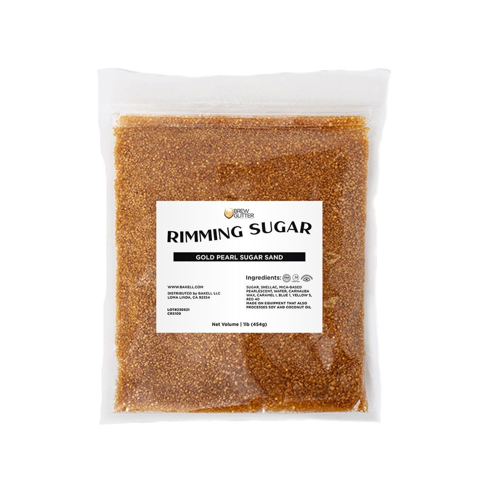 Brew Glitter - Gold Pearl Rimming Sugar (1LB, 1x Resealable Bag ...