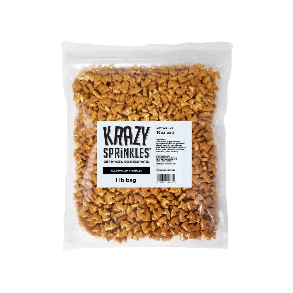 Gold Pearl Unicorn Head Shaped Sprinkles (1lb, 1x Bag) Candy Decor for ...