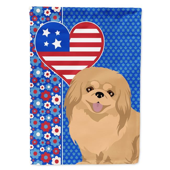 Gold Pekingese USA American Flag Canvas House Size - Walmart.com