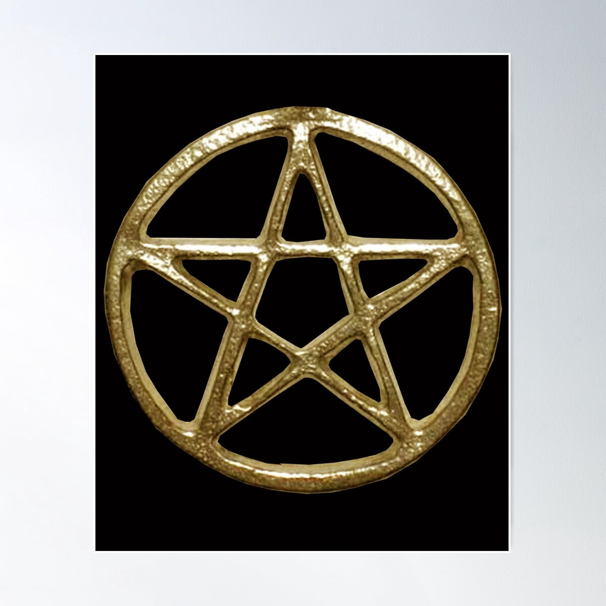 Gold Pentagram Pentacle Wicca Poster Wall Art, Modern Wall Decor For ...