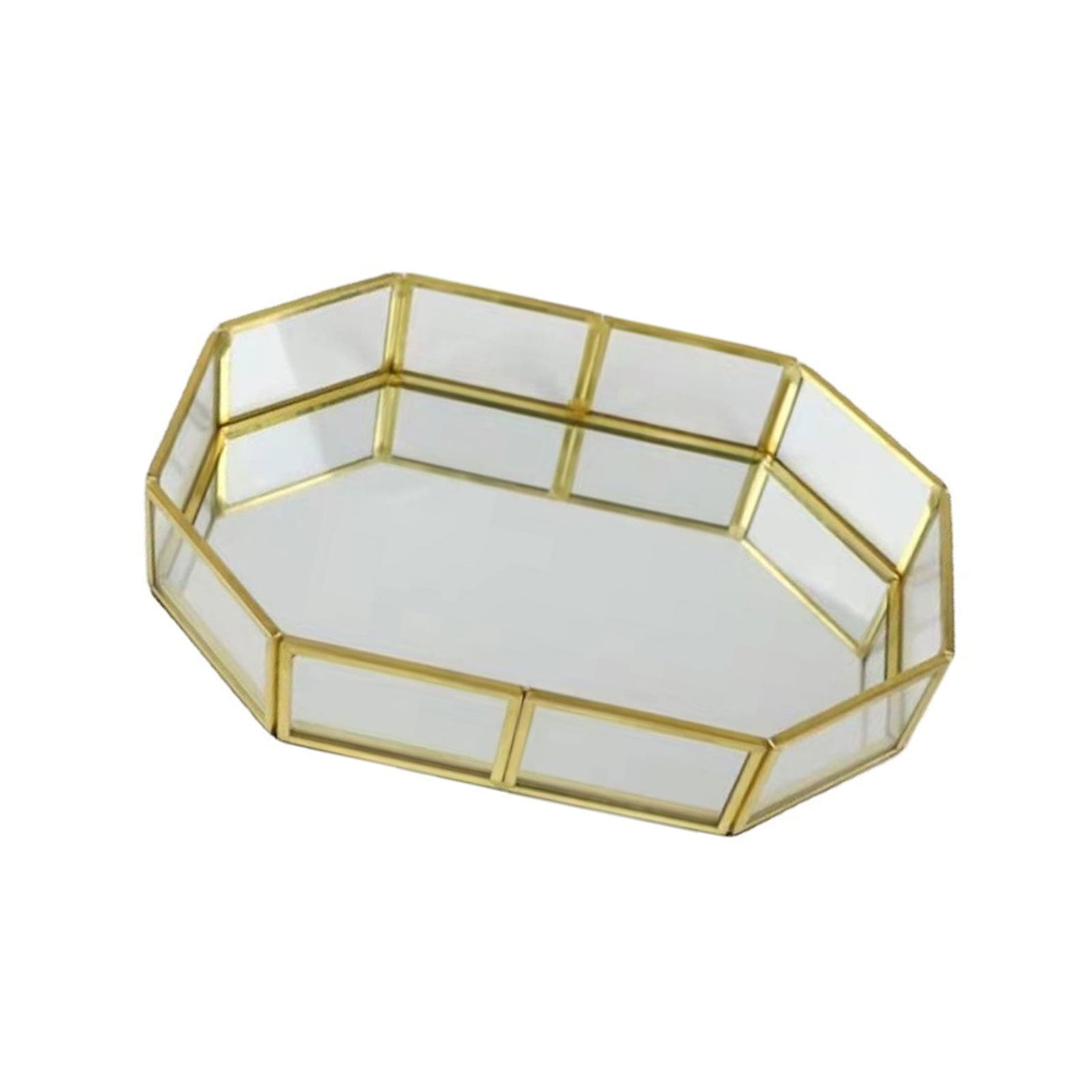 Gold Perfumes Tray For Cosmetics And Jewelry Storage Clear Glass ...