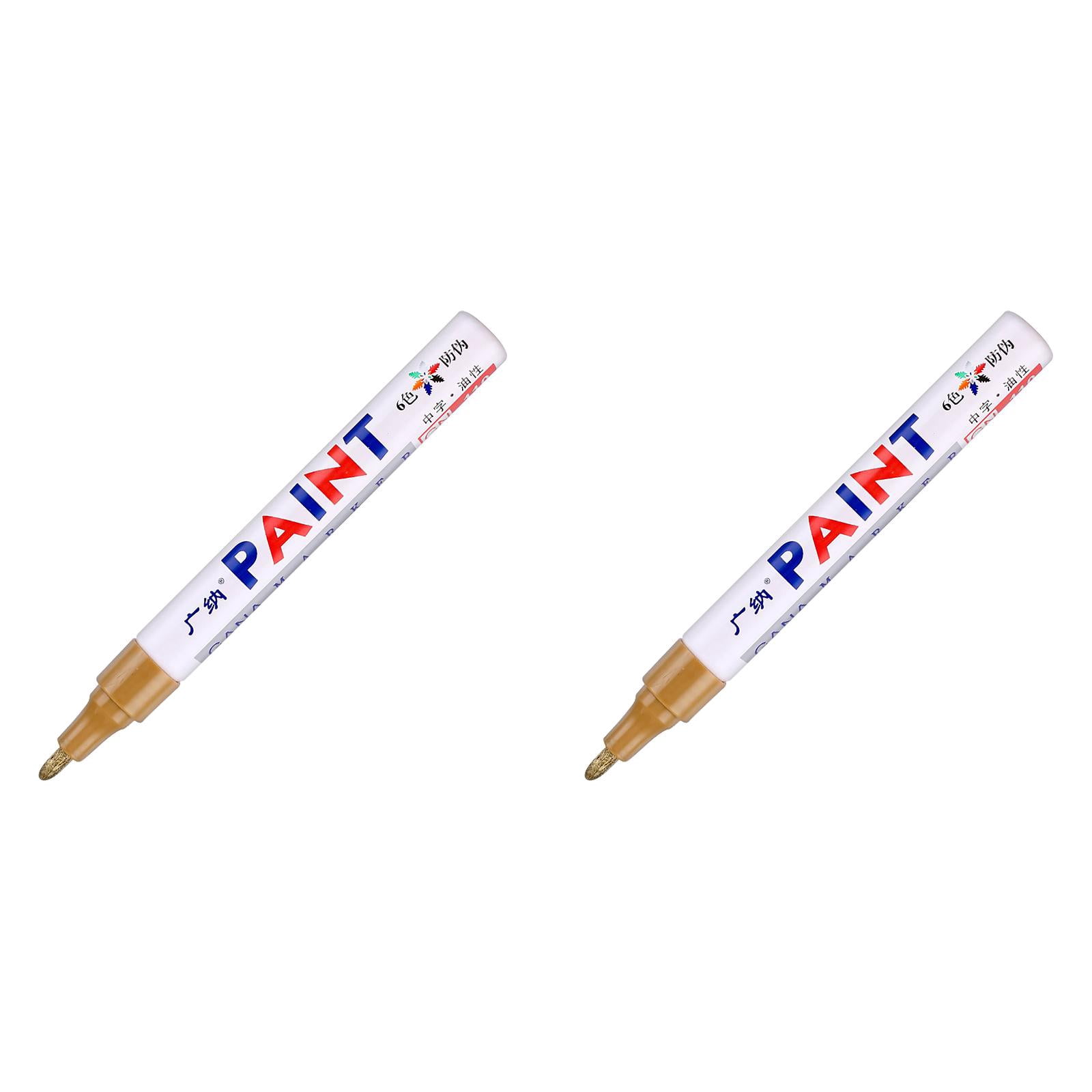 Gold Permanent Paint Pens Paint Markers - 2 Pack Oil Based Markers ...