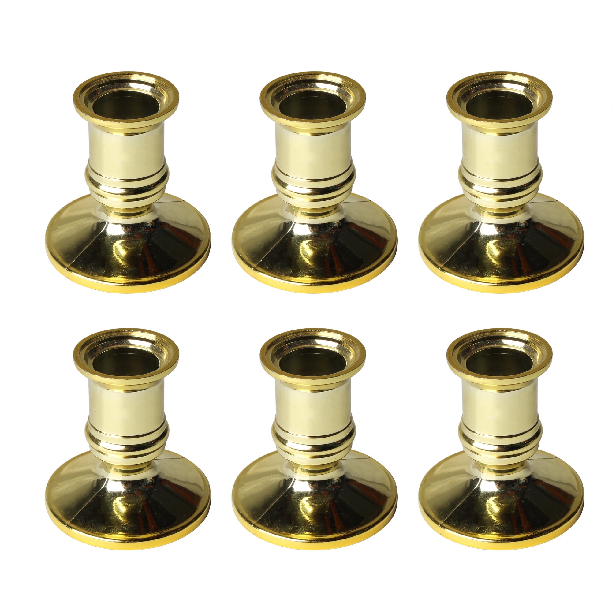 Gold Pillar Candle Base Taper Candle Holder Candlestick Gold Plated ...