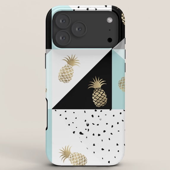 Gold Pineapple Geometric Tough Case for Apple iPhone, Polycarbonate ...