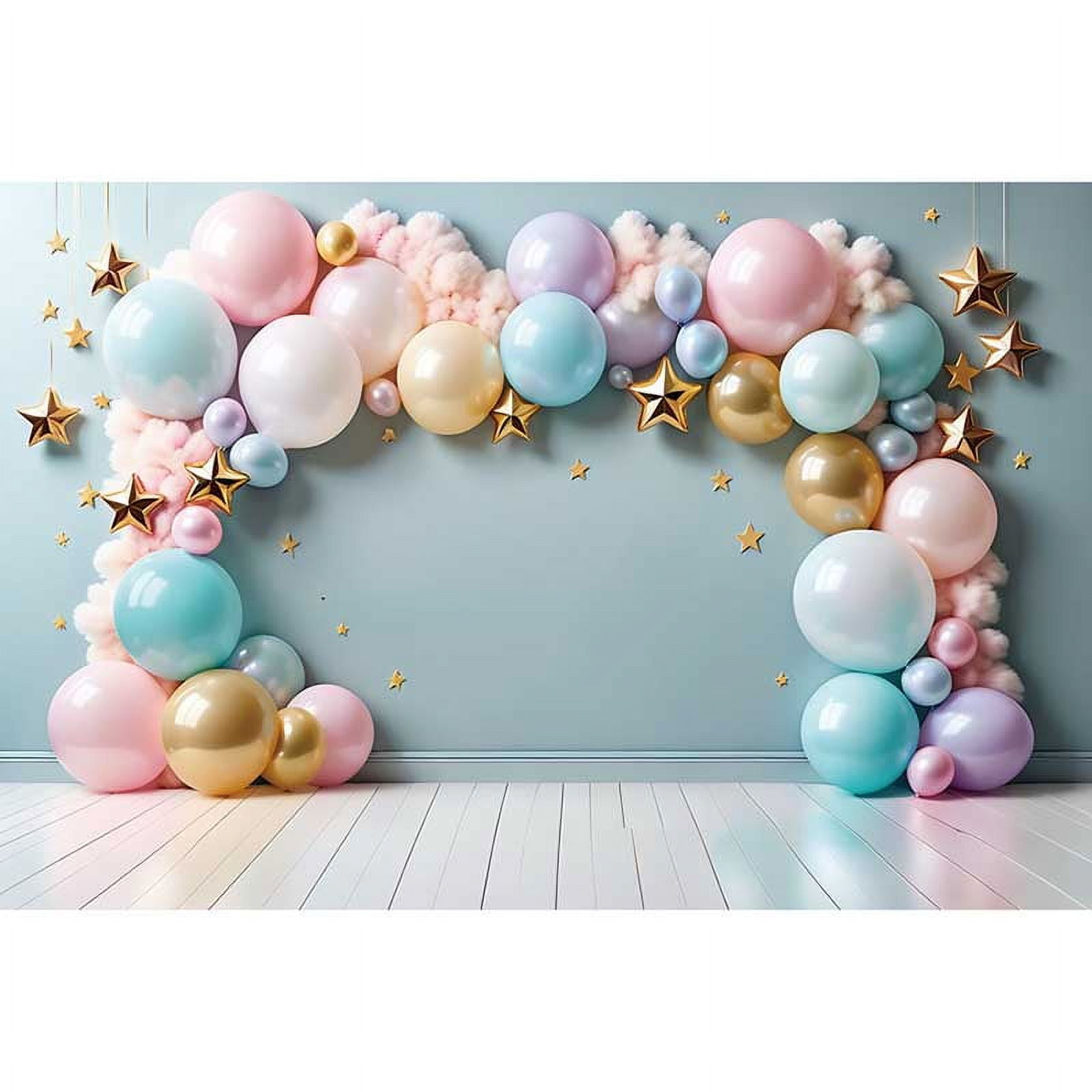 Gold Pink Balloon Arch Backdrops Child First One Birthday Photocall ...