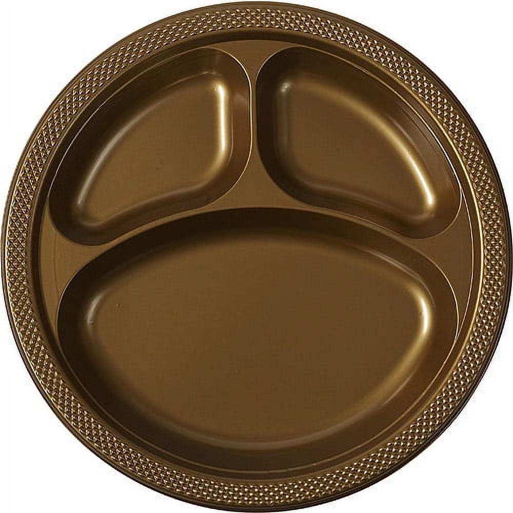 Gold Plastic Divided Dinner Plates - Walmart.com
