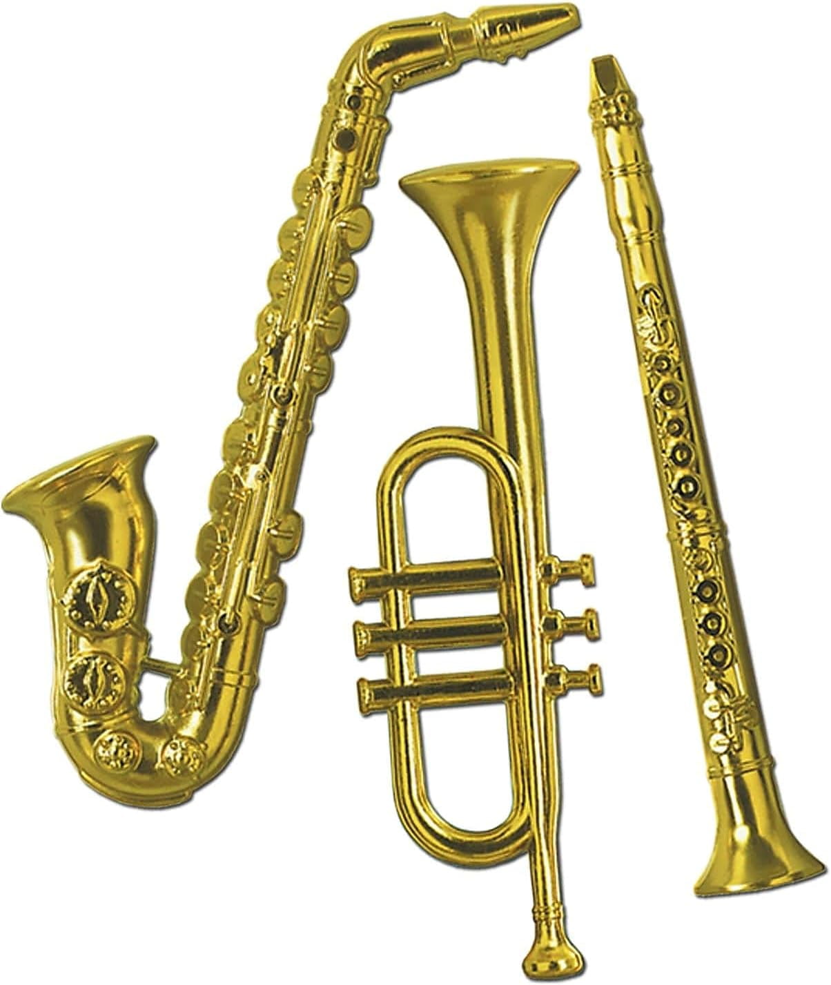Gold Plastic Musical Instruments Pack of 6 - Walmart.com