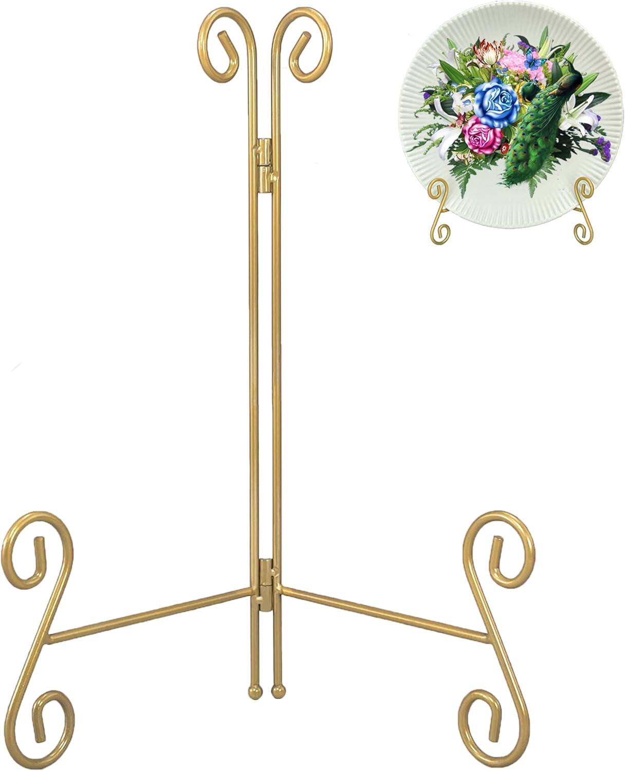 Gold Plate Stand, Decorative Holder for Displaying Platters, Heavy-Duty ...