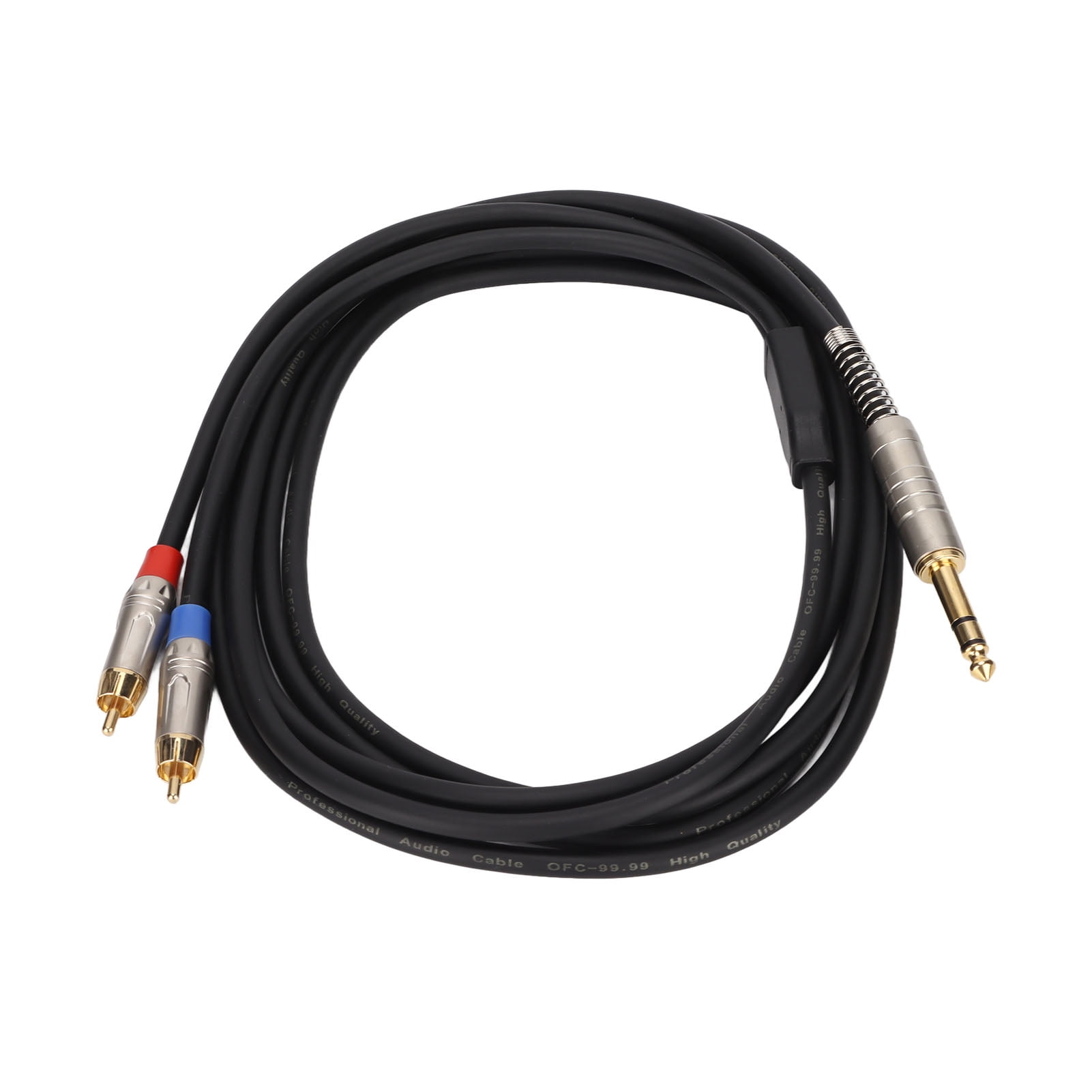 Gold Plated 1/4in TRS to Dual RCA Cable Splitter - 6.35mm TRS to 2RCA ...