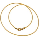 Gold Plated 1.8mm Fine Natural Light Tan Leather Cord Necklace - 20 ...