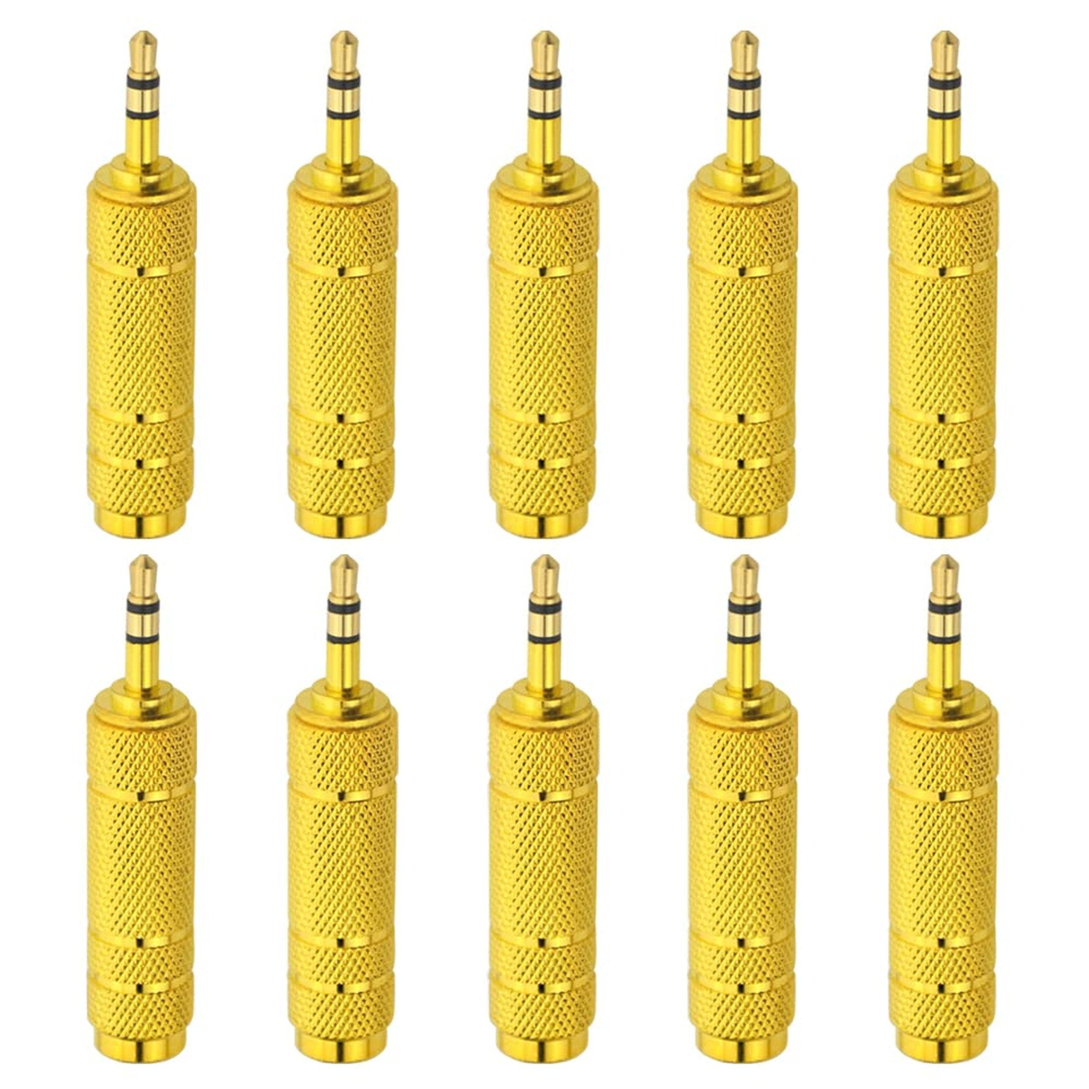 Gold-Plated 10PCS 6.35mm to 3.5mm Audio Connector Plug Set - Walmart.com