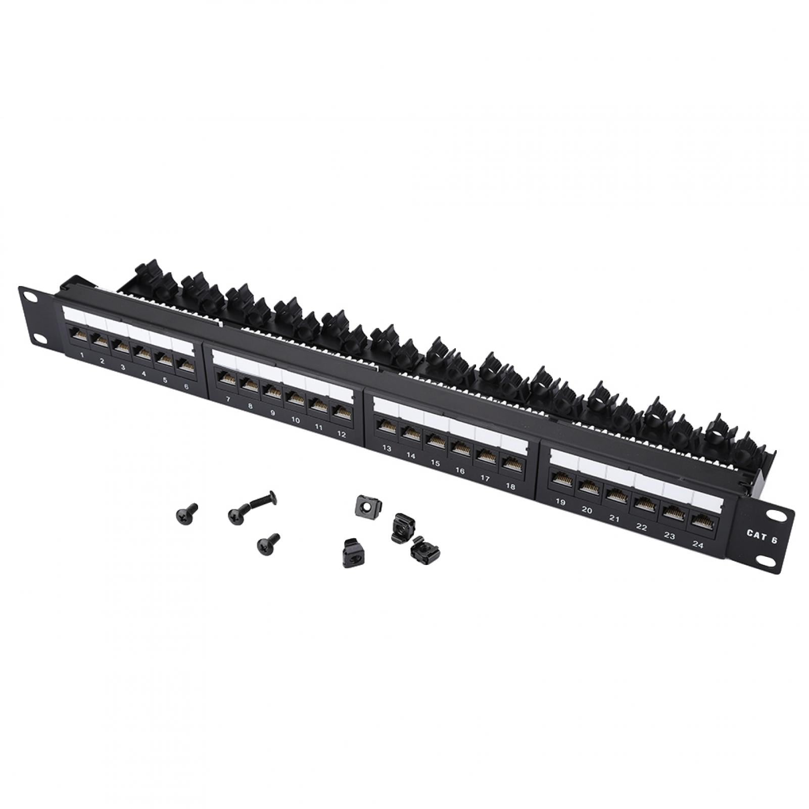 Gold Plated 24 Port Mountable Data Patch Panel High Speed CAT6 CAT-6 ...