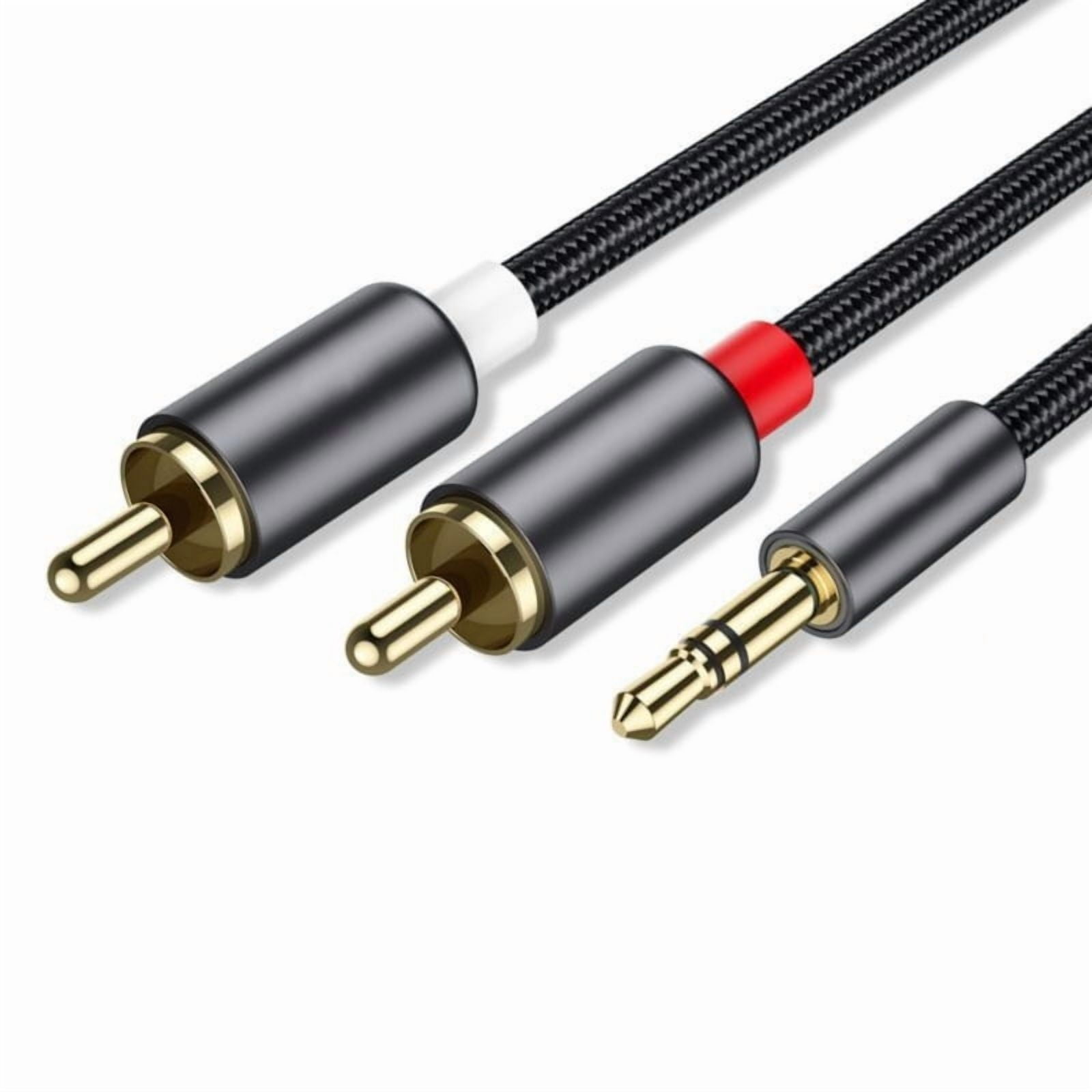 Gold Plated 3.5mm AUX to 2RCA Audio Cable 3.5mm to 2RCA Cord for ...