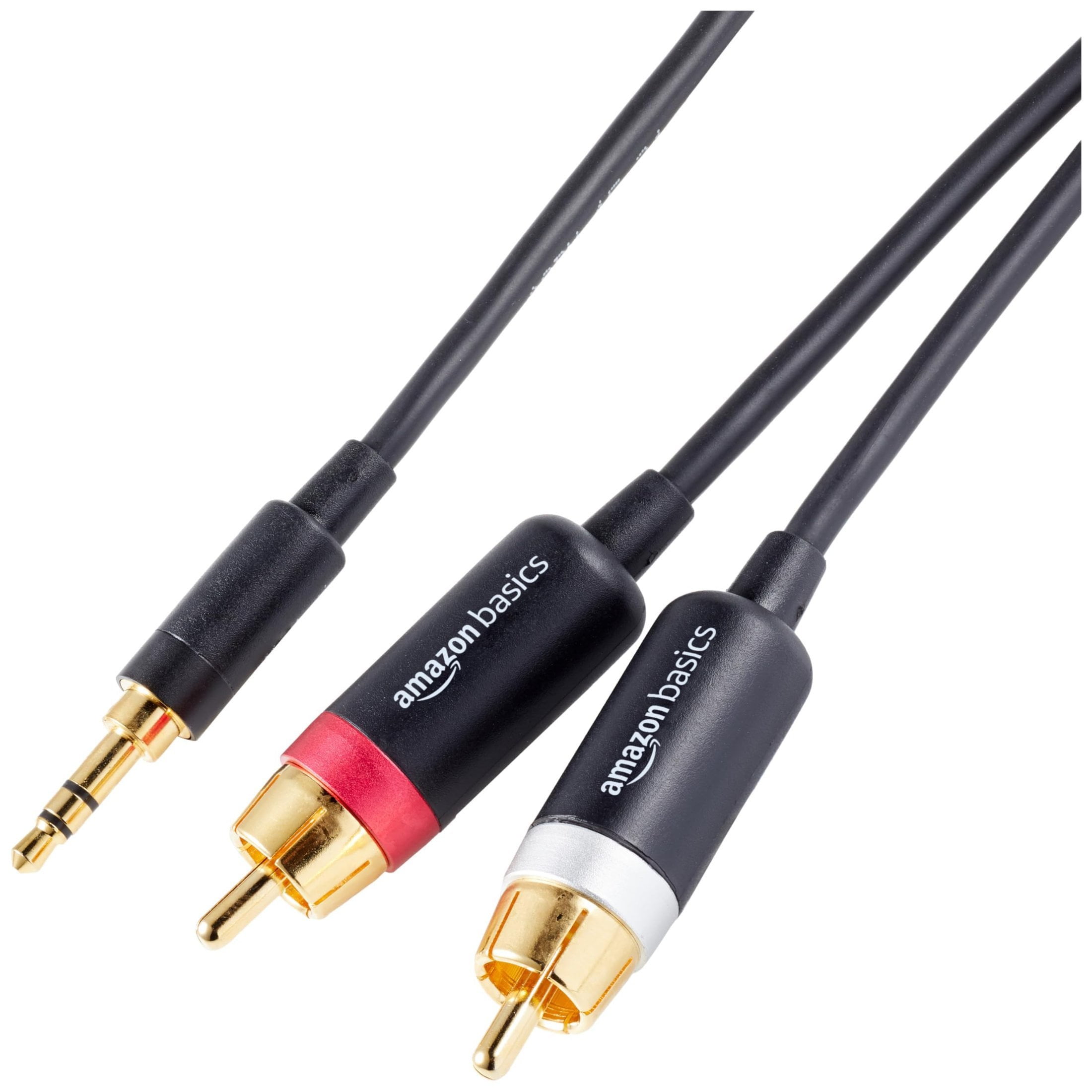 Gold-Plated 3.5mm to Dual RCA Audio Cable for Amplifiers 25 Feet ...