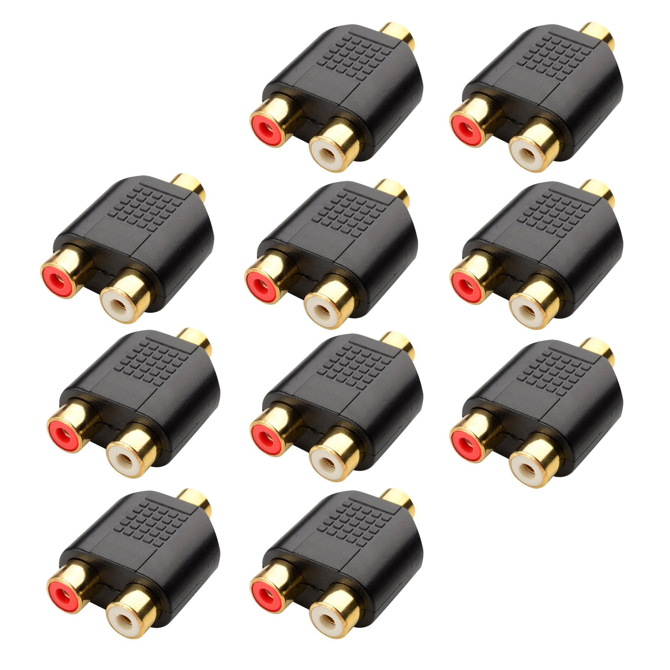 Gold Plated 3.5mm to RCA Coupler Set for Audio Connections - Walmart.com
