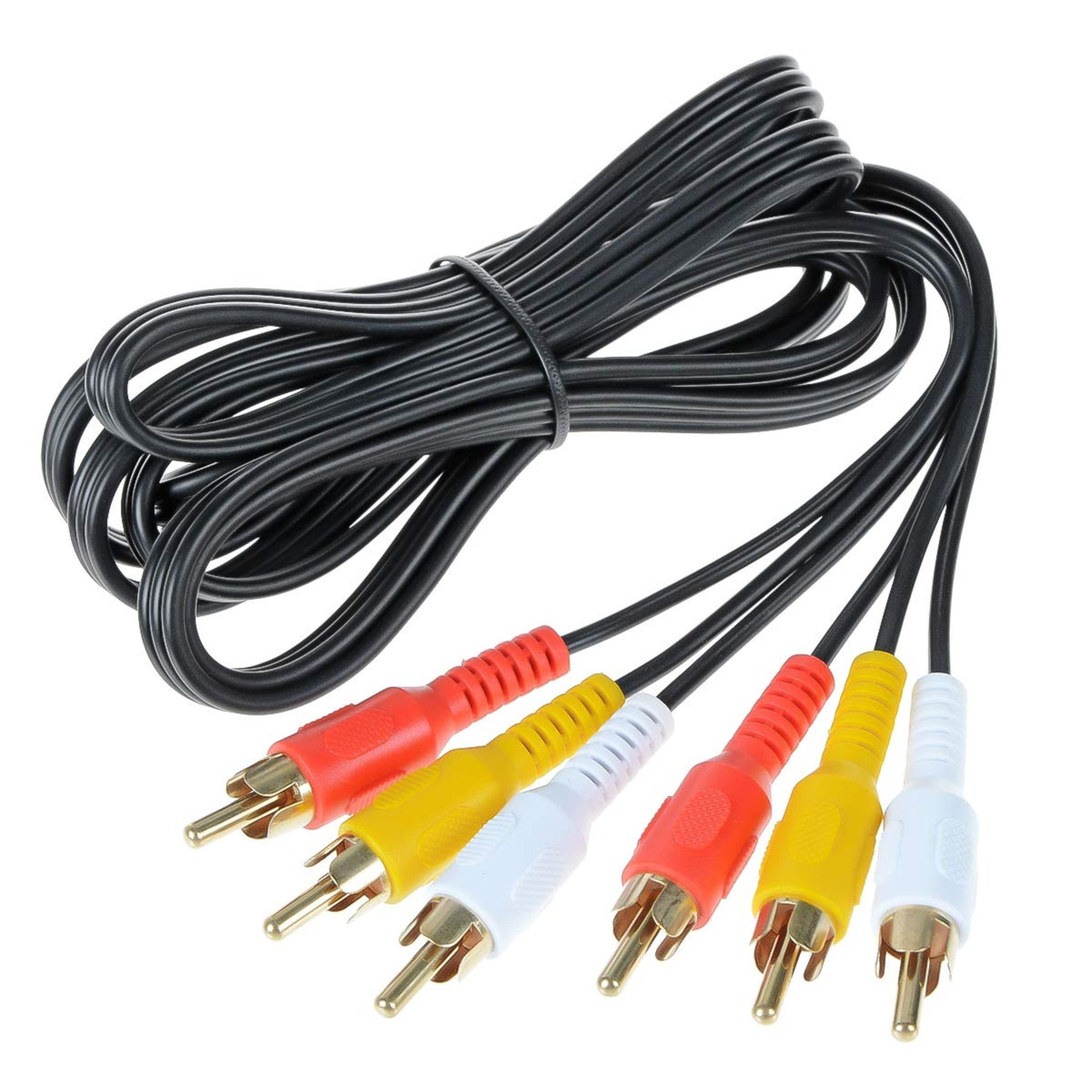 Gold Plated 3RCA Audio Video Composite Cable 10 Feet Male Connectors ...